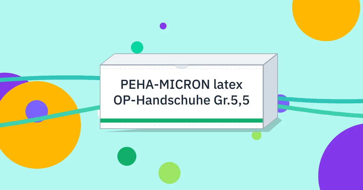 Symbolbild: Packung mit der Aufschrift PEHA-MICRON latex OP-Handschuhe Gr.5,5 (PZN 10387081) – Verfügbarkeit und Bezug in Apotheken in Frankfurt am Main