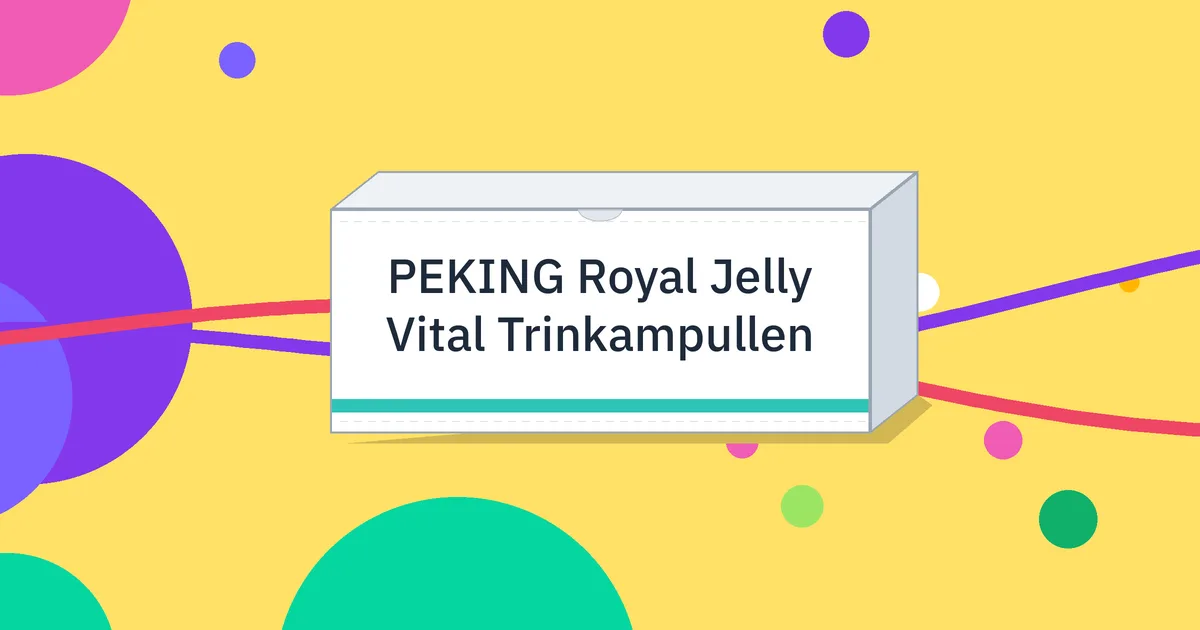 Symbolbild: Packung mit der Aufschrift PEKING Royal Jelly Vital Trinkampullen (PZN 01495280) – Verfügbarkeit und Bezug in Apotheken in Frankfurt am Main