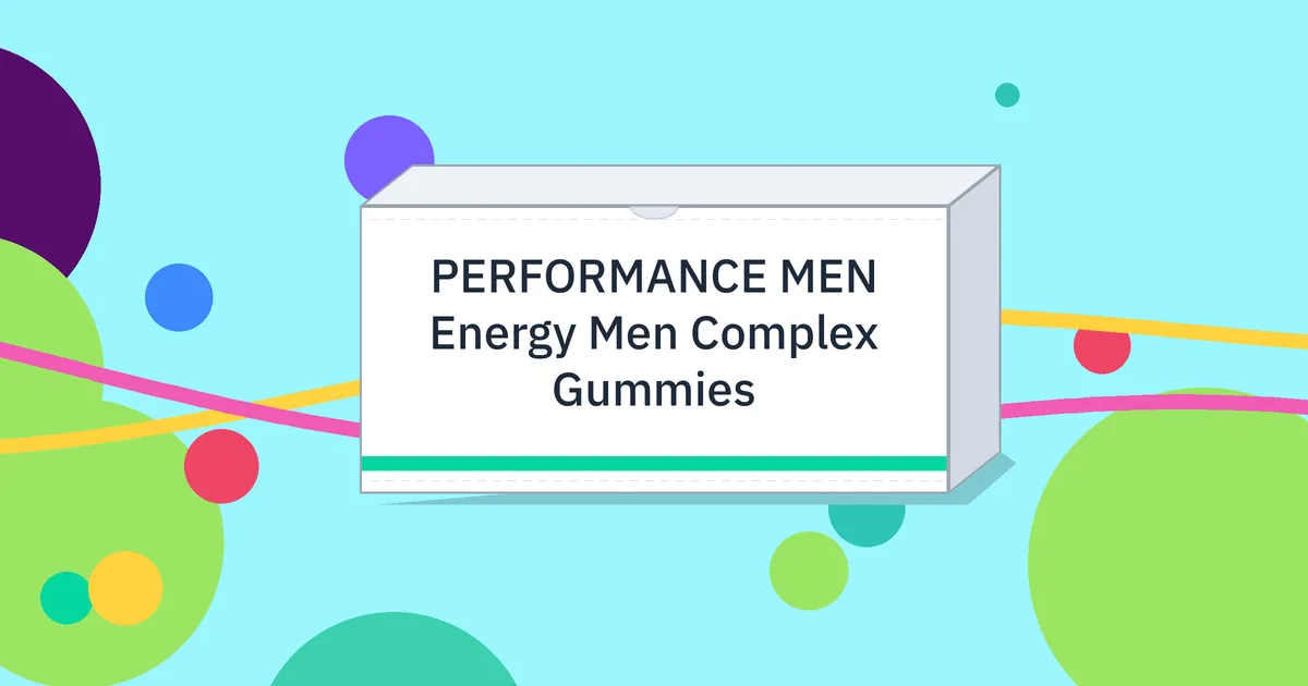 Symbolbild: Packung mit der Aufschrift PERFORMANCE MEN Energy Men Complex Gummies (PZN 19198016) – Verfügbarkeit und Bezug in Apotheken in Frankfurt am Main
