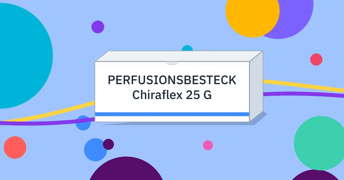 Symbolbild: Packung mit der Aufschrift PERFUSIONSBESTECK Chiraflex 25 G (PZN 15250180) – Verfügbarkeit und Bezug in Apotheken in Frankfurt am Main