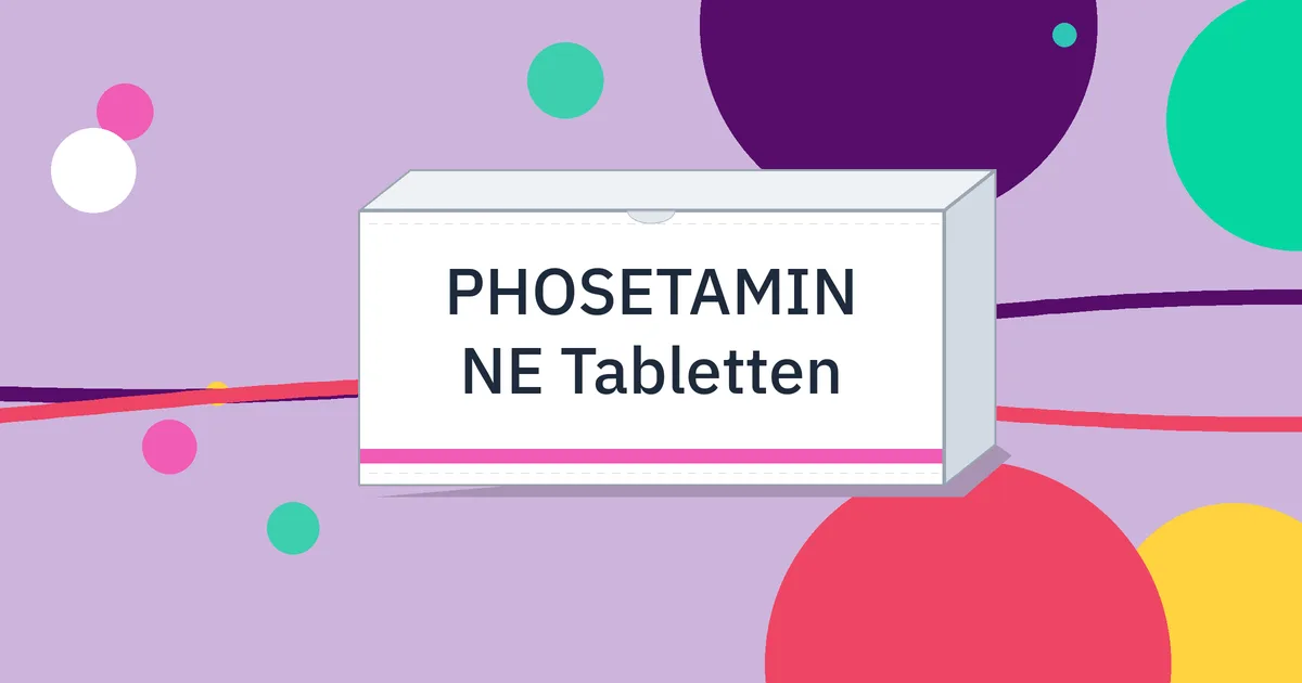 Symbolbild: Packung mit der Aufschrift PHOSETAMIN NE Tabletten (PZN 10339573) – Verfügbarkeit und Bezug in Apotheken in Frankfurt am Main
