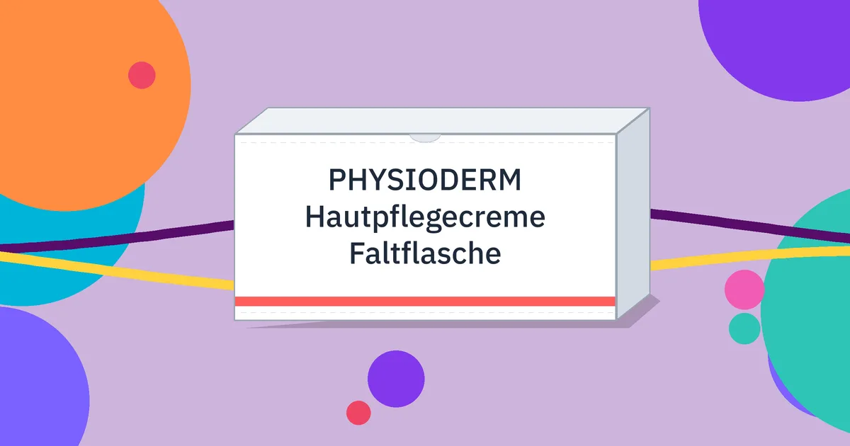 Symbolbild: Packung mit der Aufschrift PHYSIODERM Hautpflegecreme Faltflasche (PZN 05961626) – Verfügbarkeit und Bezug in Apotheken in Frankfurt am Main