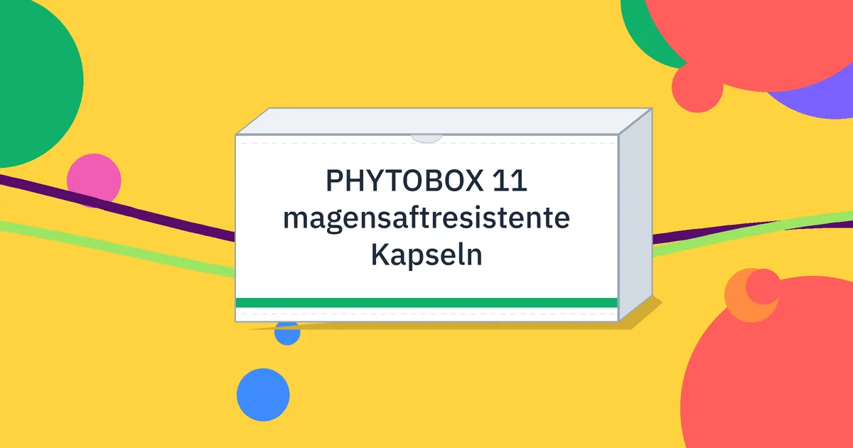 Symbolbild: Packung mit der Aufschrift PHYTOBOX 11 magensaftresistente Kapseln (PZN 19108740) – Verfügbarkeit und Bezug in Apotheken in Frankfurt am Main