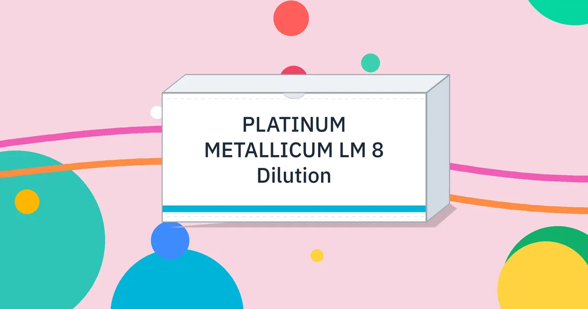 Symbolbild: Packung mit der Aufschrift PLATINUM METALLICUM LM 8 Dilution (PZN 13038346) – Verfügbarkeit und Bezug in Apotheken in Frankfurt am Main