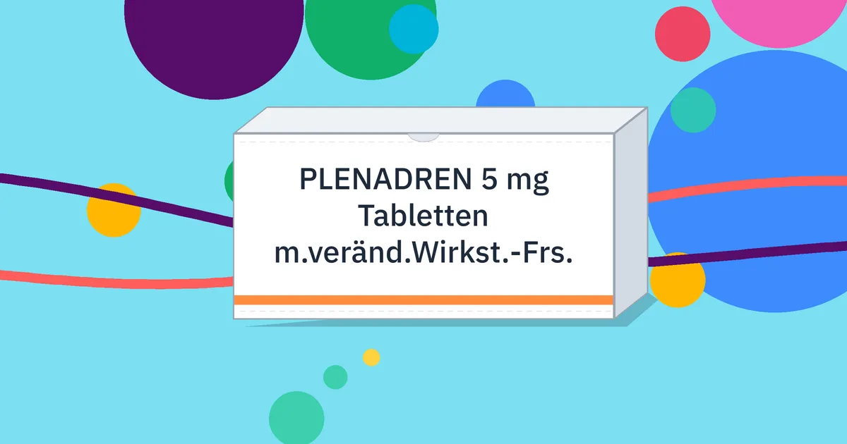 Symbolbild: Packung mit der Aufschrift PLENADREN 5 mg Tabletten m.veränd.Wirkst.-Frs. (PZN 08501598) – Verfügbarkeit und Bezug in Apotheken in Frankfurt am Main