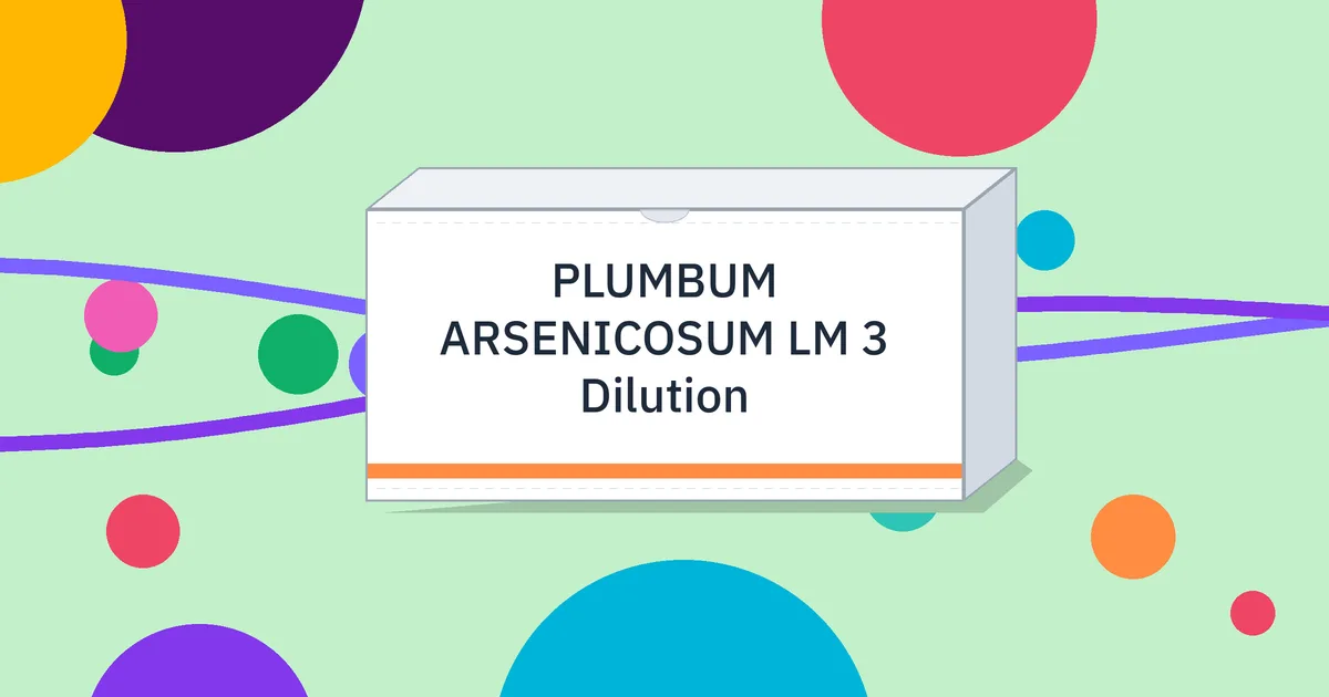 Symbolbild: Packung mit der Aufschrift PLUMBUM ARSENICOSUM LM 3 Dilution (PZN 13039185) – Verfügbarkeit und Bezug in Apotheken in Frankfurt am Main