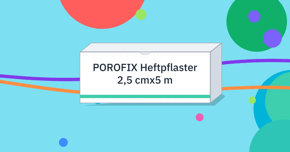 Symbolbild: Packung mit der Aufschrift POROFIX Heftpflaster 2,5 cmx5 m (PZN 18038380) – Verfügbarkeit und Bezug in Apotheken in Frankfurt am Main