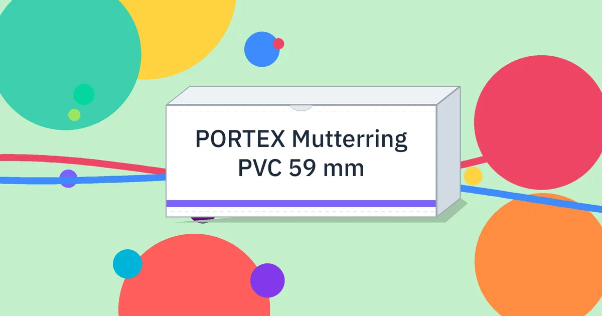 Symbolbild: Packung mit der Aufschrift PORTEX Mutterring PVC 59 mm (PZN 07690002) – Verfügbarkeit und Bezug in Apotheken in Frankfurt am Main