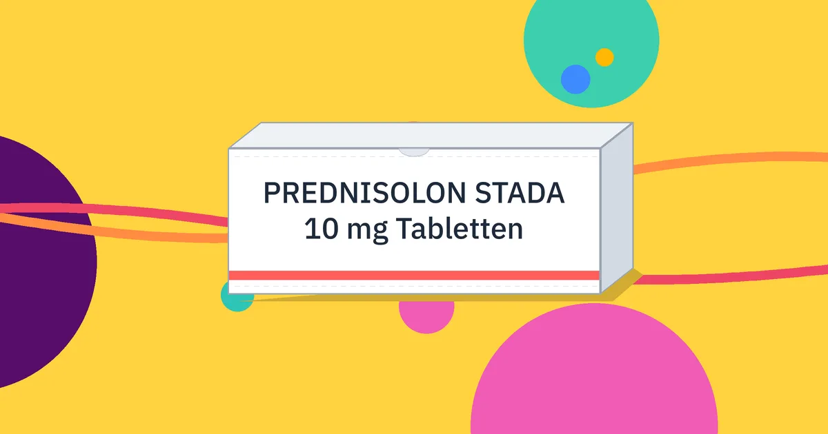 Symbolbild: Packung mit der Aufschrift PREDNISOLON STADA 10 mg Tabletten (PZN 07625996) – Verfügbarkeit und Bezug in Apotheken in Frankfurt am Main