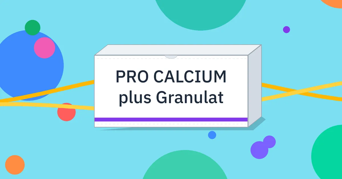 Symbolbild: Packung mit der Aufschrift PRO CALCIUM plus Granulat (PZN 10355649) – Verfügbarkeit und Bezug in Apotheken in Frankfurt am Main