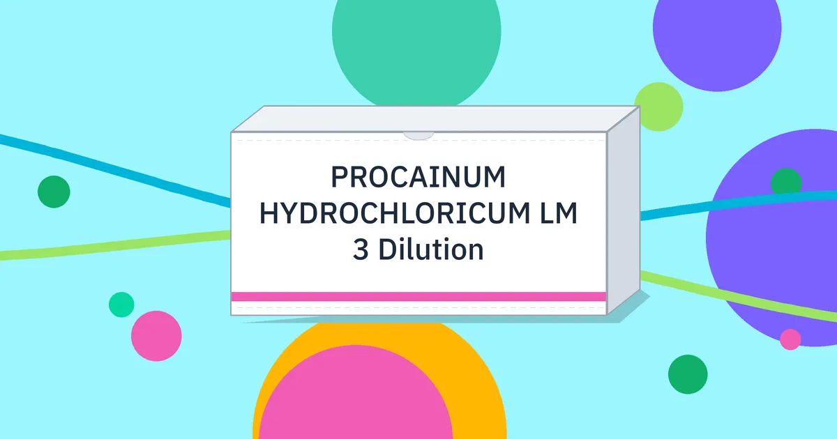 Symbolbild: Packung mit der Aufschrift PROCAINUM HYDROCHLORICUM LM 3 Dilution (PZN 13668314) – Verfügbarkeit und Bezug in Apotheken in Frankfurt am Main