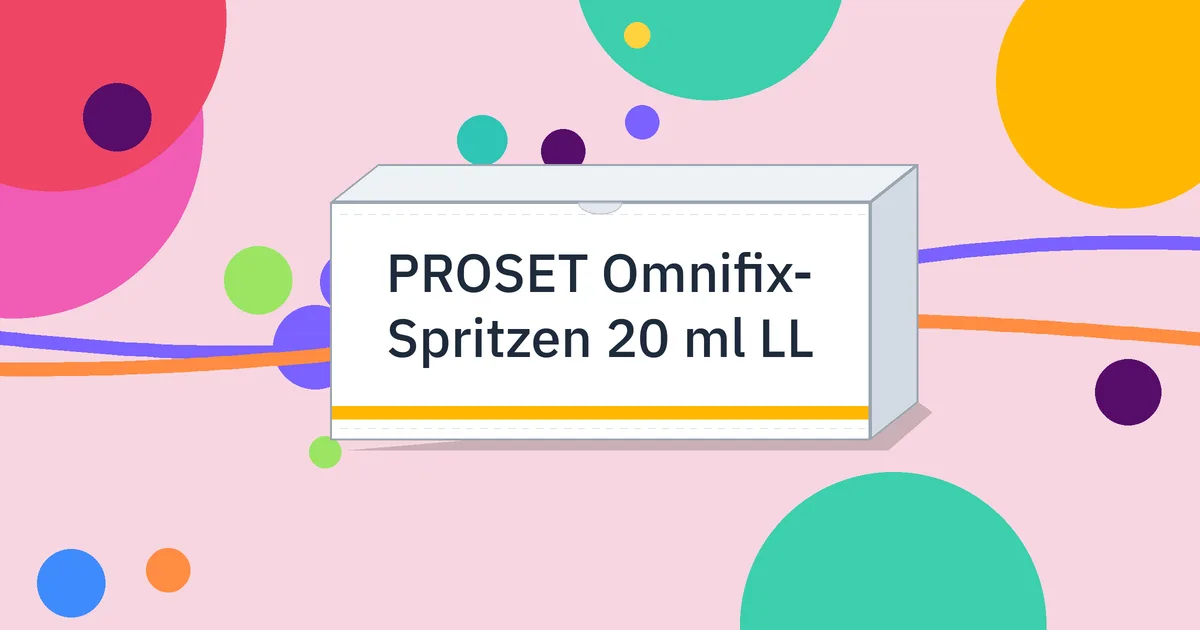 Symbolbild: Packung mit der Aufschrift PROSET Omnifix-Spritzen 20 ml LL (PZN 12551780) – Verfügbarkeit und Bezug in Apotheken in Frankfurt am Main