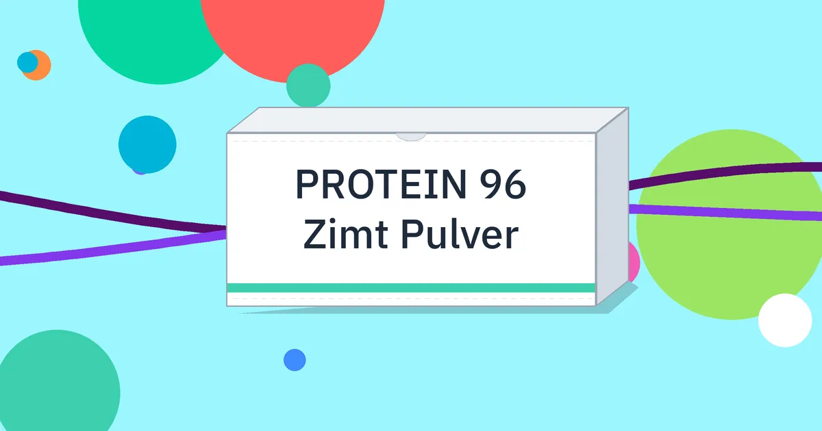 Symbolbild: Packung mit der Aufschrift PROTEIN 96 Zimt Pulver (PZN 20306103) – Verfügbarkeit und Bezug in Apotheken in Frankfurt am Main