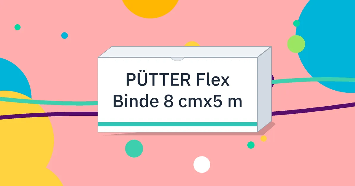 Symbolbild: Packung mit der Aufschrift PÜTTER Flex Binde 8 cmx5 m (PZN 17452752) – Verfügbarkeit und Bezug in Apotheken in Frankfurt am Main
