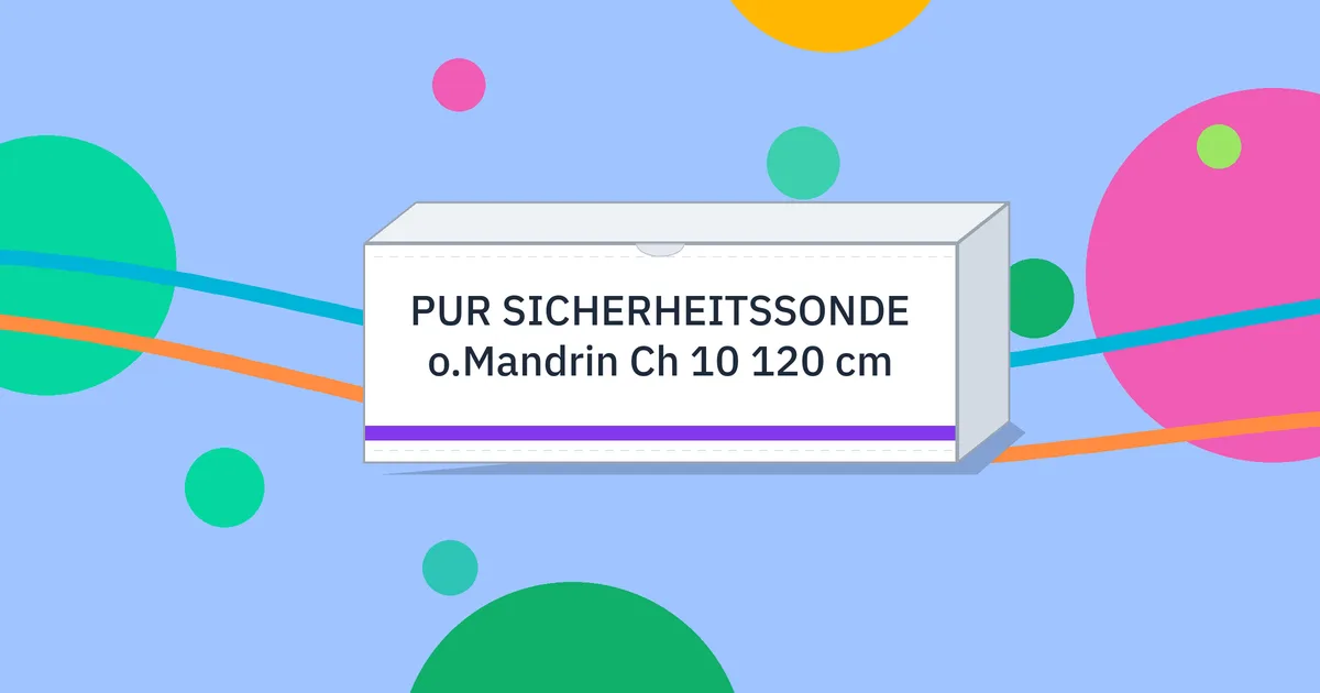 Symbolbild: Packung mit der Aufschrift PUR SICHERHEITSSONDE o.Mandrin Ch 10 120 cm (PZN 13230049) – Verfügbarkeit und Bezug in Apotheken in Frankfurt am Main