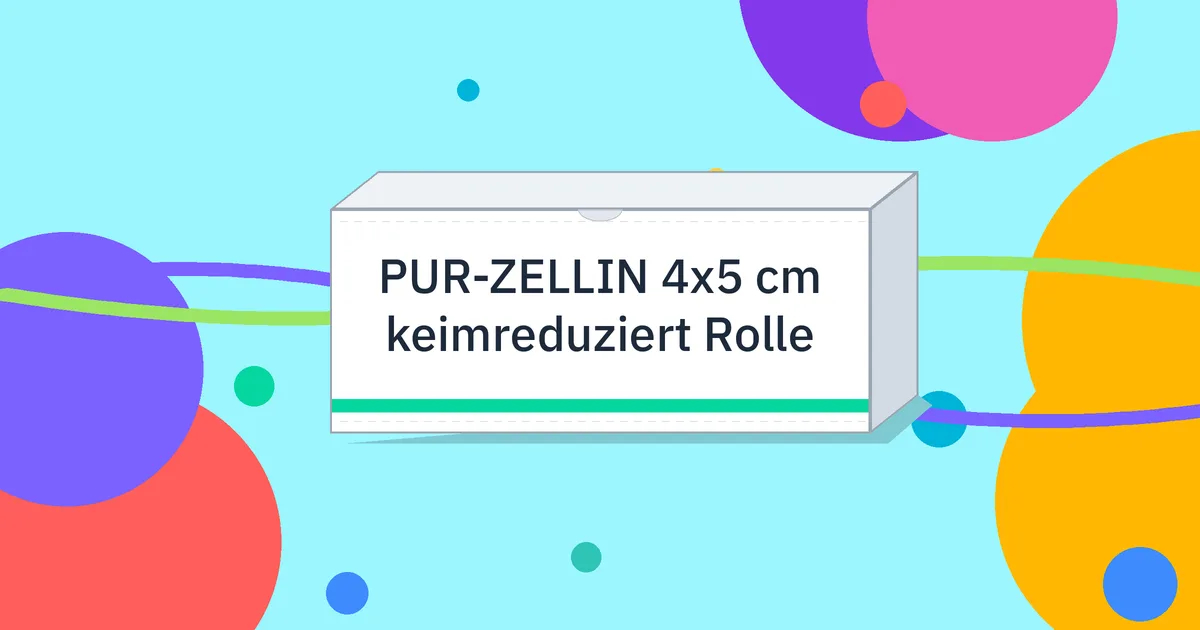 Symbolbild: Packung mit der Aufschrift PUR-ZELLIN 4x5 cm keimreduziert Rolle (PZN 18731218) – Verfügbarkeit und Bezug in Apotheken in Frankfurt am Main