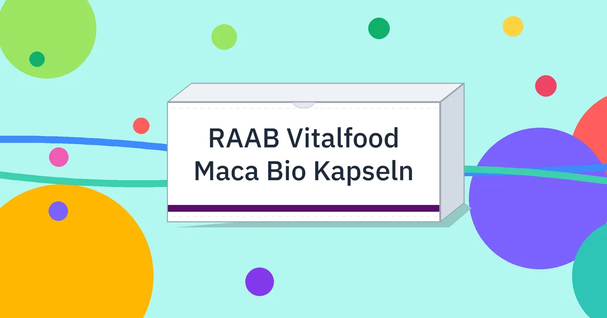 Symbolbild: Packung mit der Aufschrift RAAB Vitalfood Maca Bio Kapseln (PZN 19305386) – Verfügbarkeit und Bezug in Apotheken in Frankfurt am Main