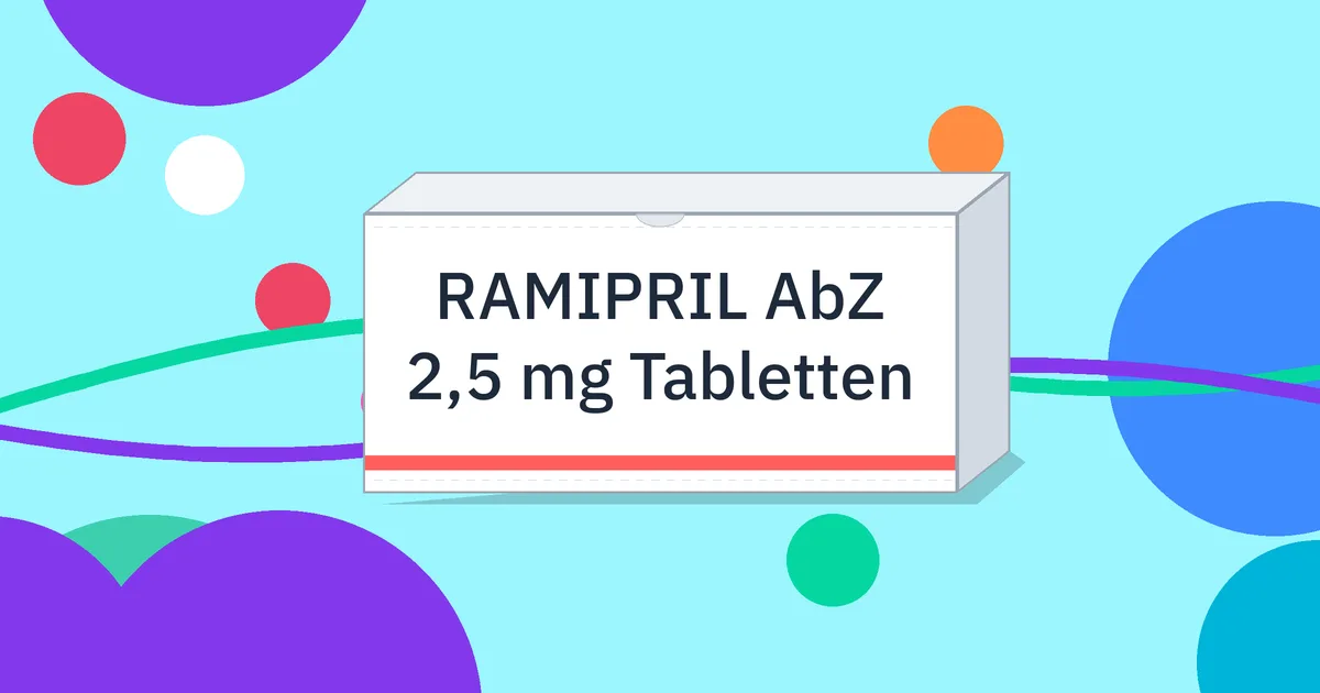 Symbolbild: Packung mit der Aufschrift RAMIPRIL AbZ 2,5 mg Tabletten (PZN 01755611) – Verfügbarkeit und Bezug in Apotheken in Frankfurt am Main