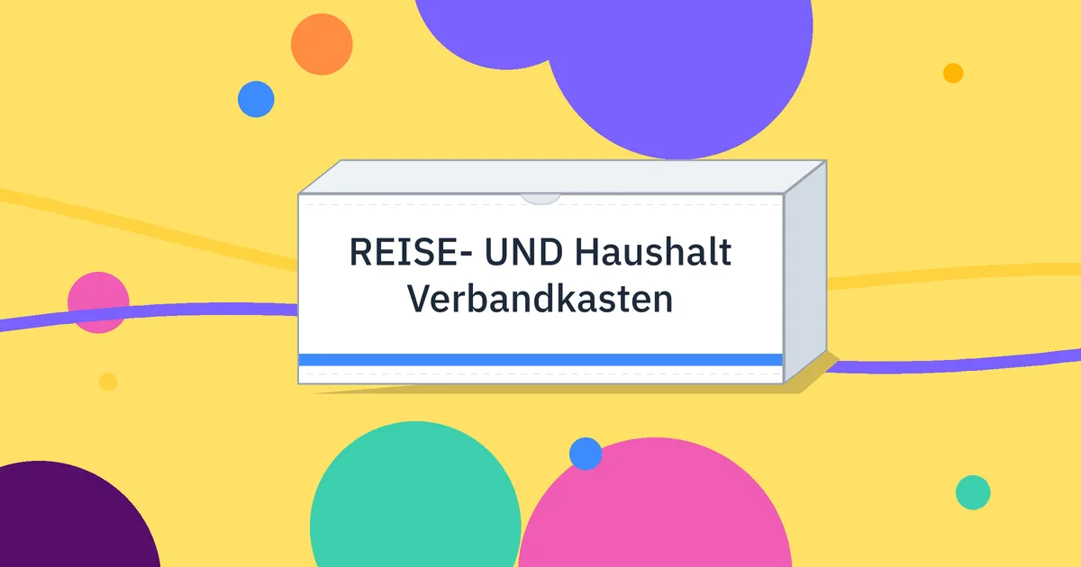 Symbolbild: Packung mit der Aufschrift REISE- UND Haushalt Verbandkasten (PZN 07271268) – Verfügbarkeit und Bezug in Apotheken in Frankfurt am Main