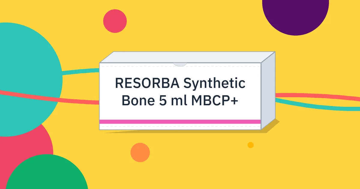 Symbolbild: Packung mit der Aufschrift RESORBA Synthetic Bone 5 ml MBCP+ (PZN 16857493) – Verfügbarkeit und Bezug in Apotheken in Frankfurt am Main