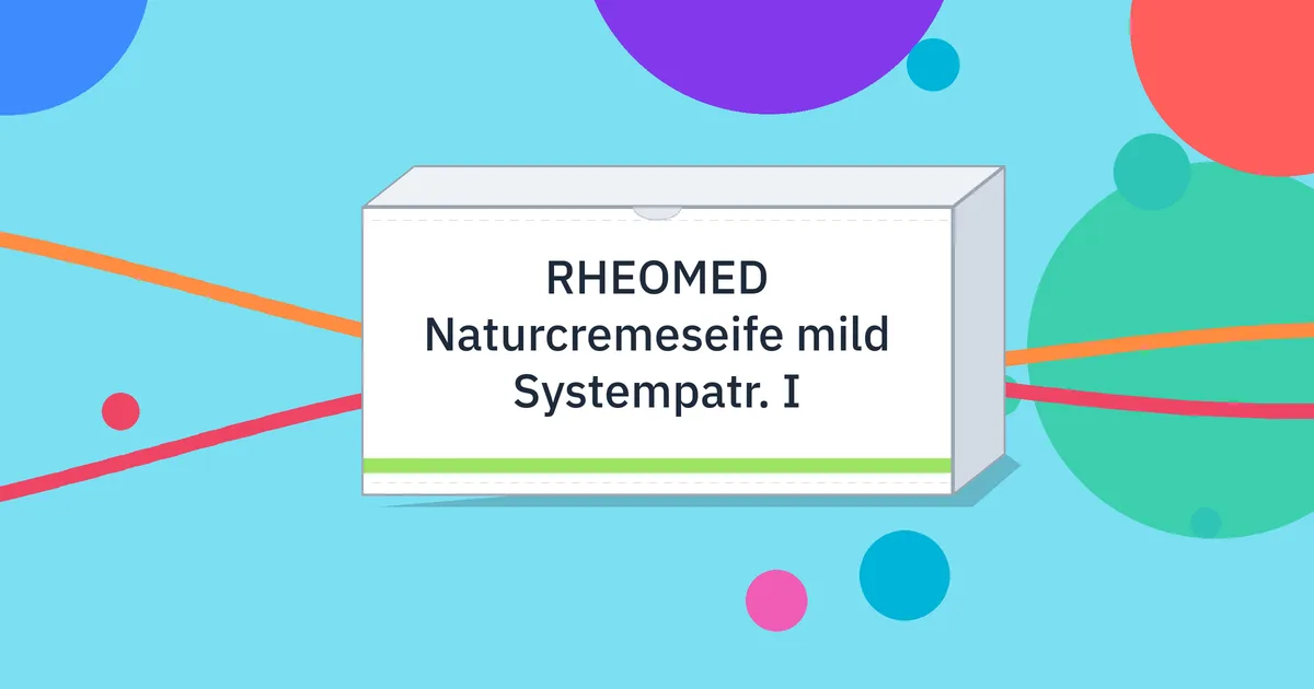 Symbolbild: Packung mit der Aufschrift RHEOMED Naturcremeseife mild Systempatr. I (PZN 01028549) – Verfügbarkeit und Bezug in Apotheken in Frankfurt am Main