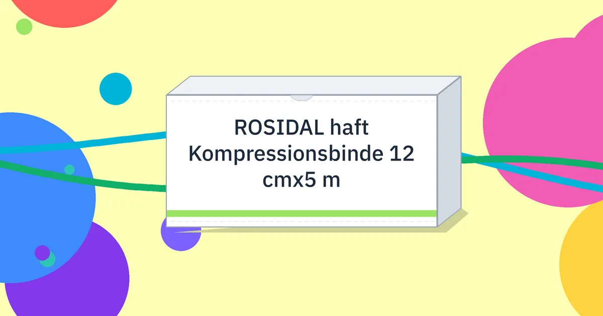 Symbolbild: Packung mit der Aufschrift ROSIDAL haft Kompressionsbinde 12 cmx5 m (PZN 10111491) – Verfügbarkeit und Bezug in Apotheken in Frankfurt am Main