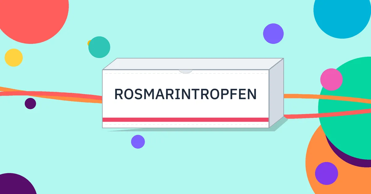 Symbolbild: Packung mit der Aufschrift ROSMARINTROPFEN (PZN 12495691) – Verfügbarkeit und Bezug in Apotheken in Frankfurt am Main