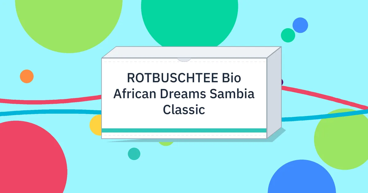 Symbolbild: Packung mit der Aufschrift ROTBUSCHTEE Bio African Dreams Sambia Classic (PZN 15661109) – Verfügbarkeit und Bezug in Apotheken in Frankfurt am Main