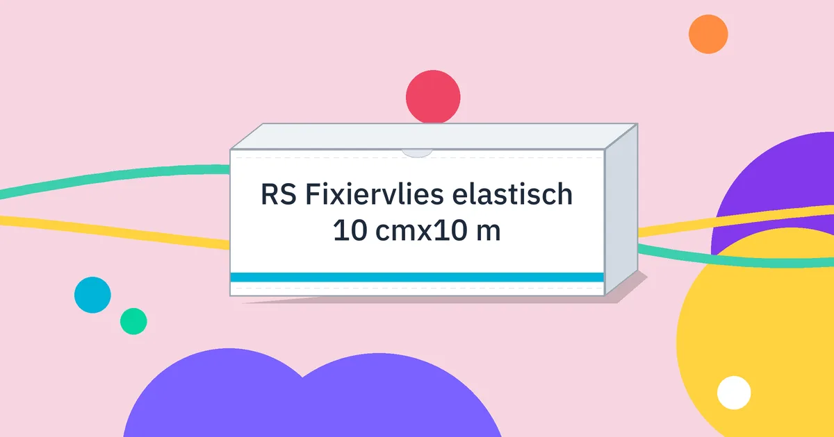Symbolbild: Packung mit der Aufschrift RS Fixiervlies elastisch 10 cmx10 m (PZN 02956263) – Verfügbarkeit und Bezug in Apotheken in Frankfurt am Main