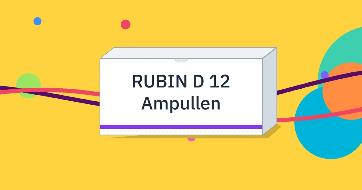 Symbolbild: Packung mit der Aufschrift RUBIN D 12 Ampullen (PZN 03656853) – Verfügbarkeit und Bezug in Apotheken in Frankfurt am Main