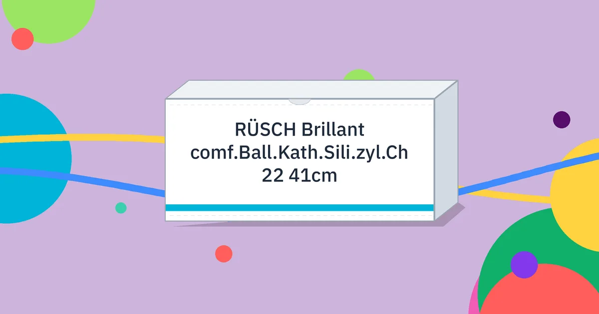 Symbolbild: Packung mit der Aufschrift RÜSCH Brillant comf.Ball.Kath.Sili.zyl.Ch 22 41cm (PZN 02369991) – Verfügbarkeit und Bezug in Apotheken in Frankfurt am Main