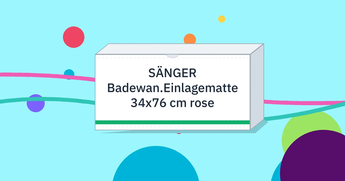 Symbolbild: Packung mit der Aufschrift SÄNGER Badewan.Einlagematte 34x76 cm rose (PZN 01307255) – Verfügbarkeit und Bezug in Apotheken in Frankfurt am Main
