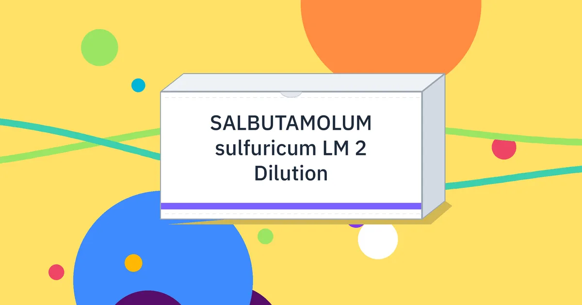 Symbolbild: Packung mit der Aufschrift SALBUTAMOLUM sulfuricum LM 2 Dilution (PZN 18271662) – Verfügbarkeit und Bezug in Apotheken in Frankfurt am Main