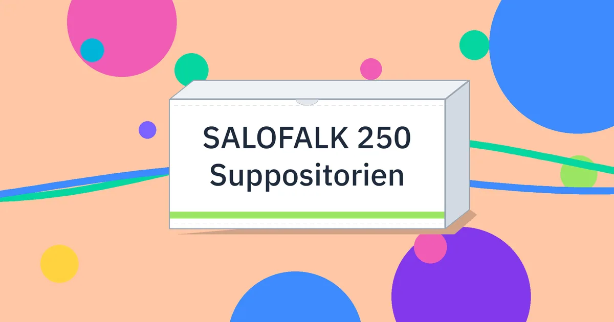 Symbolbild: Packung mit der Aufschrift SALOFALK 250 Suppositorien (PZN 00126416) – Verfügbarkeit und Bezug in Apotheken in Frankfurt am Main
