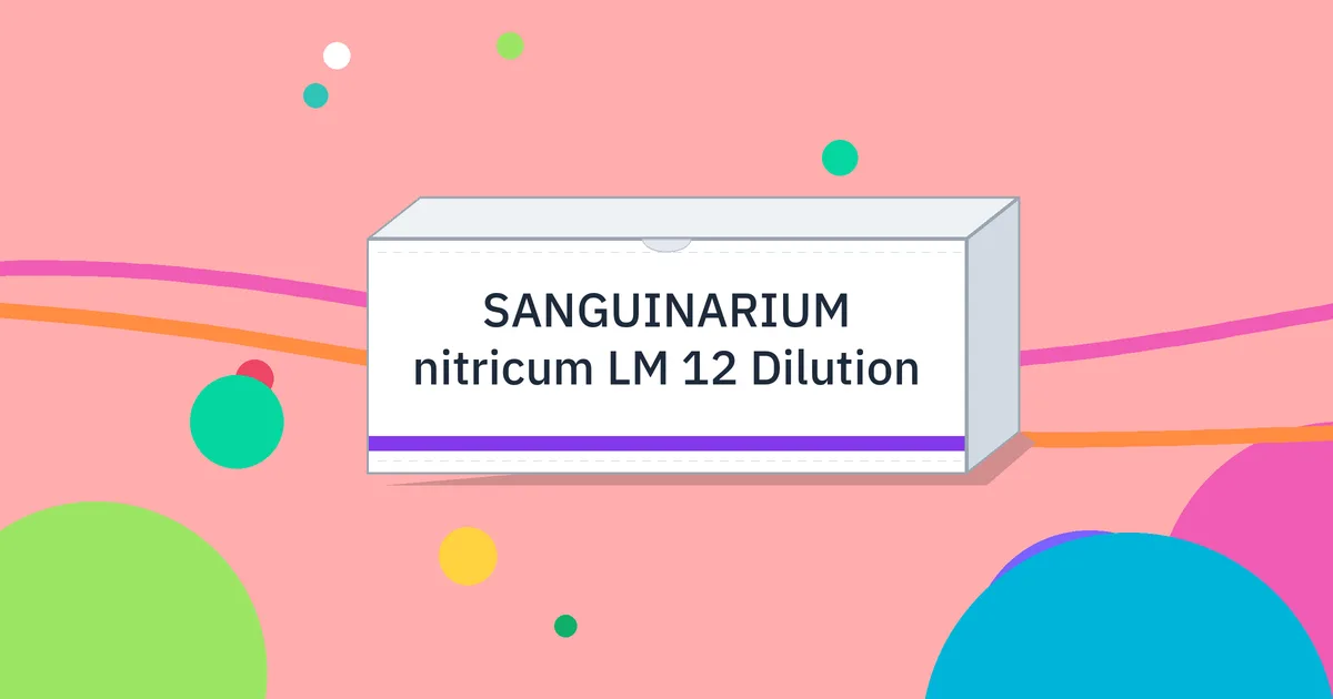 Symbolbild: Packung mit der Aufschrift SANGUINARIUM nitricum LM 12 Dilution (PZN 13181701) – Verfügbarkeit und Bezug in Apotheken in Frankfurt am Main