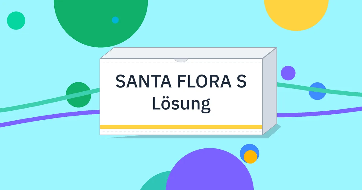 Symbolbild: Packung mit der Aufschrift SANTA FLORA S Lösung (PZN 04290727) – Verfügbarkeit und Bezug in Apotheken in Frankfurt am Main