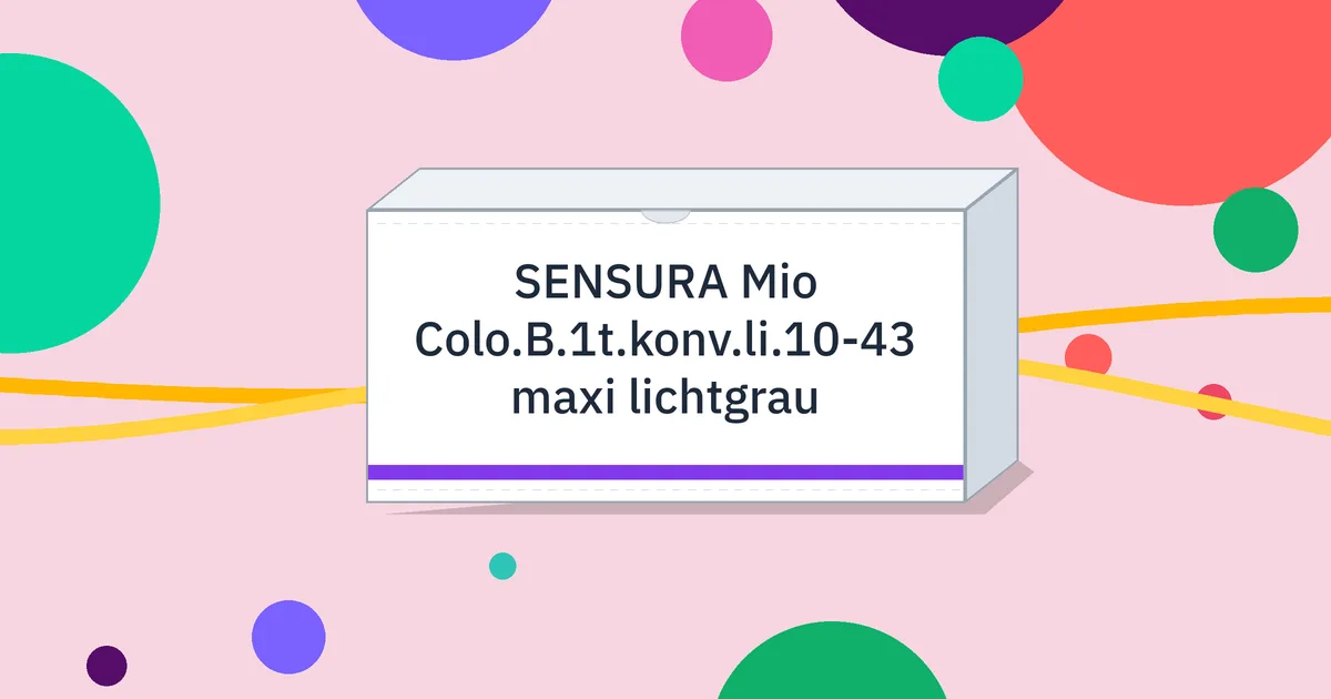 Symbolbild: Packung mit der Aufschrift SENSURA Mio Colo.B.1t.konv.li.10-43 maxi lichtgrau (PZN 14053425) – Verfügbarkeit und Bezug in Apotheken in Frankfurt am Main