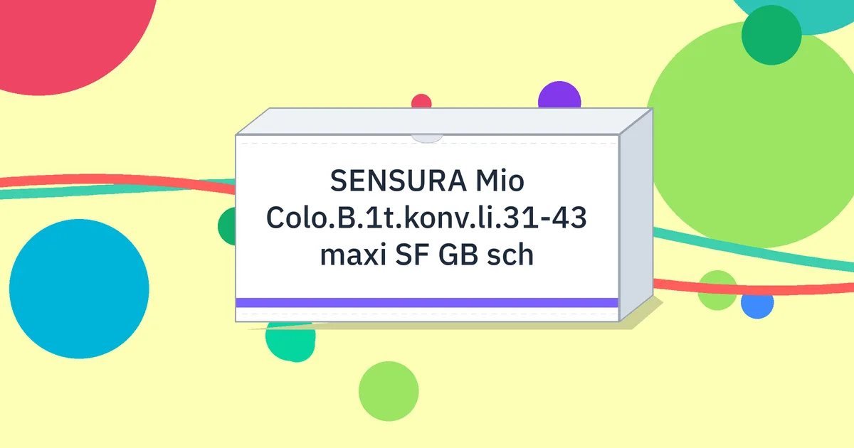 Symbolbild: Packung mit der Aufschrift SENSURA Mio Colo.B.1t.konv.li.31-43 maxi SF GB sch (PZN 19974489) – Verfügbarkeit und Bezug in Apotheken in Frankfurt am Main