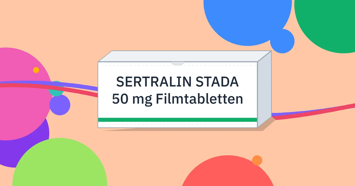 Symbolbild: Packung mit der Aufschrift SERTRALIN STADA 50 mg Filmtabletten (PZN 04191681) – Verfügbarkeit und Bezug in Apotheken in Frankfurt am Main