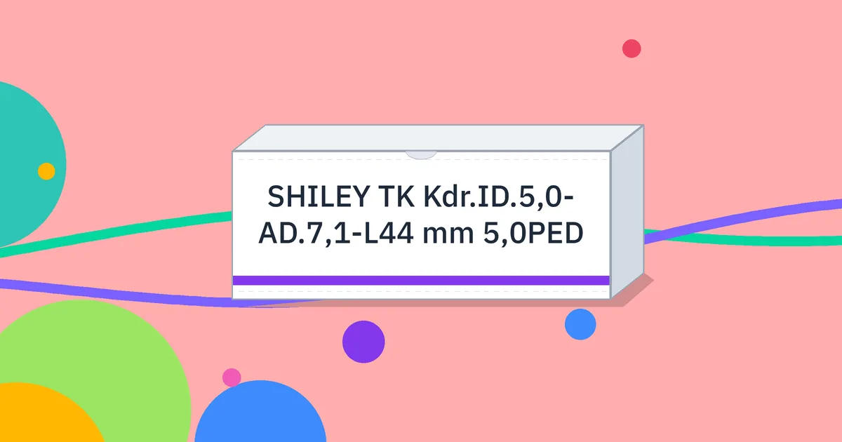Symbolbild: Packung mit der Aufschrift SHILEY TK Kdr.ID.5,0-AD.7,1-L44 mm 5,0PED (PZN 03380138) – Verfügbarkeit und Bezug in Apotheken in Frankfurt am Main