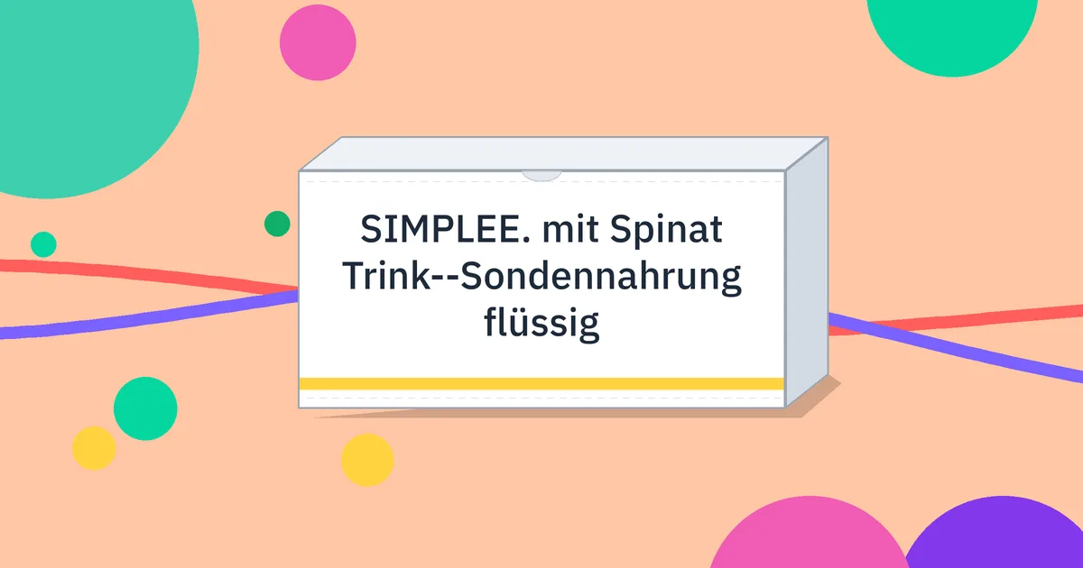 Symbolbild: Packung mit der Aufschrift SIMPLEE. mit Spinat Trink--Sondennahrung flüssig (PZN 19896565) – Verfügbarkeit und Bezug in Apotheken in Frankfurt am Main