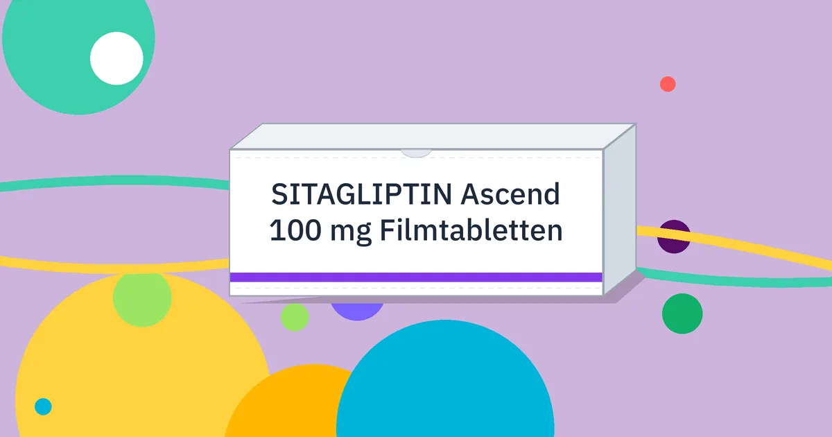Symbolbild: Packung mit der Aufschrift SITAGLIPTIN Ascend 100 mg Filmtabletten (PZN 18899656) – Verfügbarkeit und Bezug in Apotheken in Frankfurt am Main
