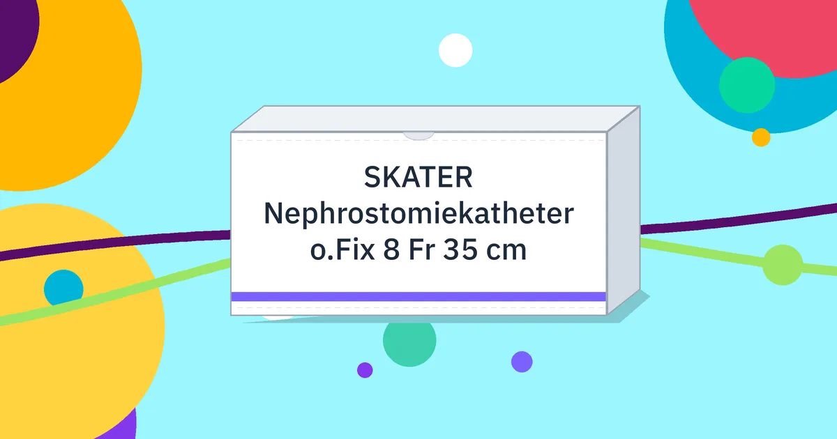 Symbolbild: Packung mit der Aufschrift SKATER Nephrostomiekatheter o.Fix 8 Fr 35 cm (PZN 06769888) – Verfügbarkeit und Bezug in Apotheken in Frankfurt am Main