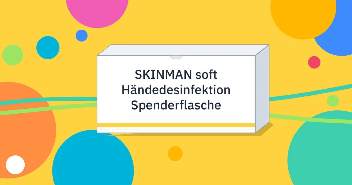 Symbolbild: Packung mit der Aufschrift SKINMAN soft Händedesinfektion Spenderflasche (PZN 07356125) – Verfügbarkeit und Bezug in Apotheken in Frankfurt am Main