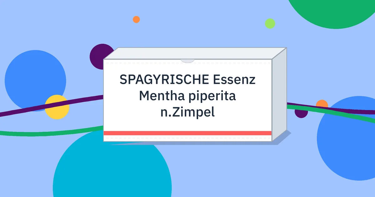 Symbolbild: Packung mit der Aufschrift SPAGYRISCHE Essenz Mentha piperita n.Zimpel (PZN 00917299) – Verfügbarkeit und Bezug in Apotheken in Frankfurt am Main