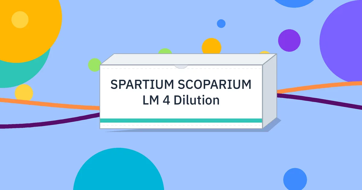 Symbolbild: Packung mit der Aufschrift SPARTIUM SCOPARIUM LM 4 Dilution (PZN 13194632) – Verfügbarkeit und Bezug in Apotheken in Frankfurt am Main