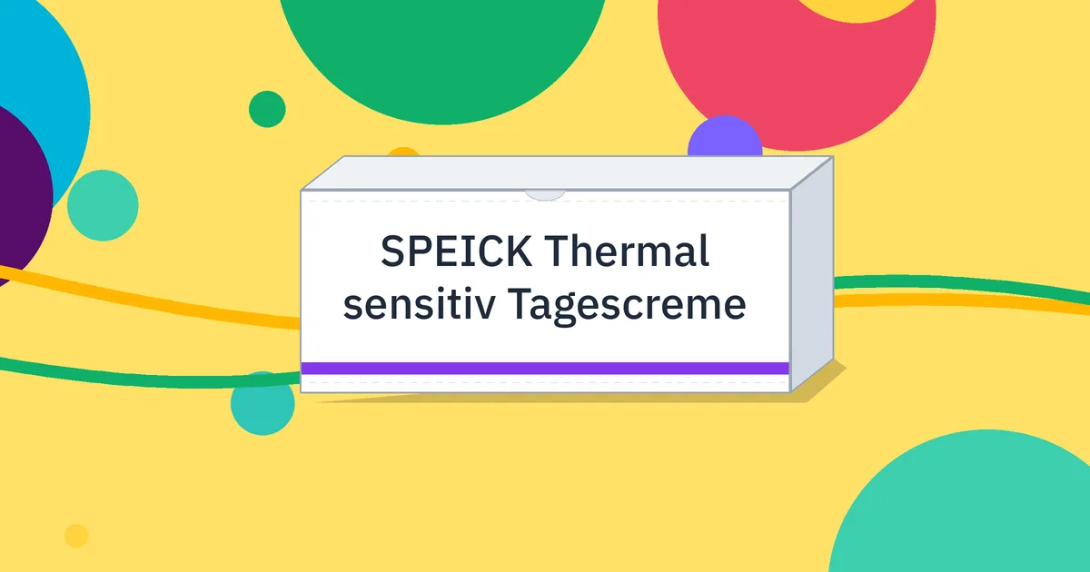 Symbolbild: Packung mit der Aufschrift SPEICK Thermal sensitiv Tagescreme (PZN 10813767) – Verfügbarkeit und Bezug in Apotheken in Frankfurt am Main