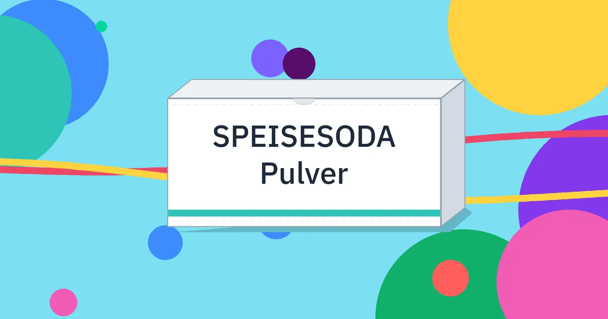 Symbolbild: Packung mit der Aufschrift SPEISESODA Pulver (PZN 20593829) – Verfügbarkeit und Bezug in Apotheken in Frankfurt am Main
