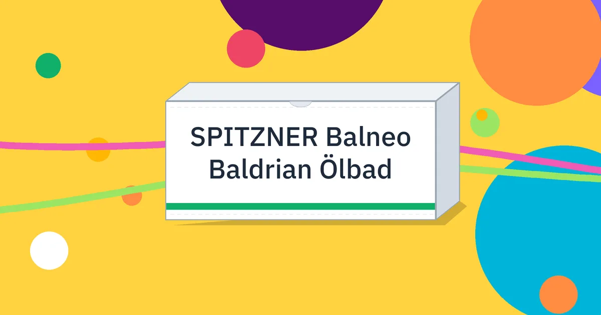 Symbolbild: Packung mit der Aufschrift SPITZNER Balneo Baldrian Ölbad (PZN 01977435) – Verfügbarkeit und Bezug in Apotheken in Frankfurt am Main