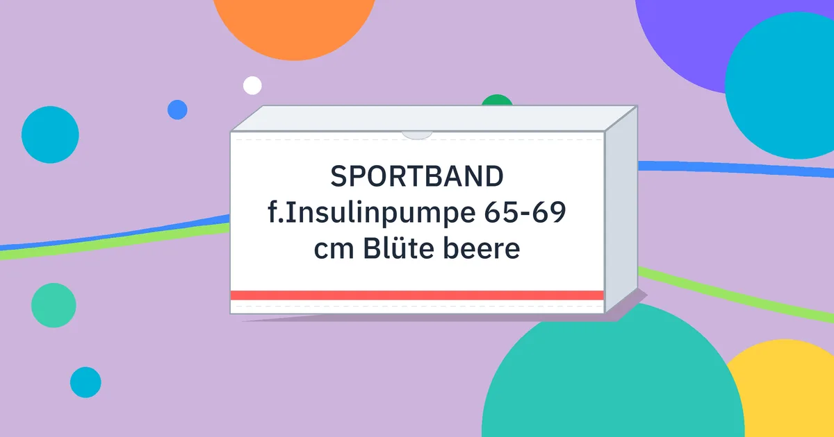 Symbolbild: Packung mit der Aufschrift SPORTBAND f.Insulinpumpe 65-69 cm Blüte beere (PZN 13916858) – Verfügbarkeit und Bezug in Apotheken in Frankfurt am Main